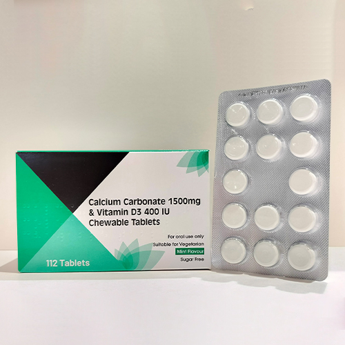 Leading calcium carbonate 1500 mg + vitamin d3 400 iu chewable tablets ...