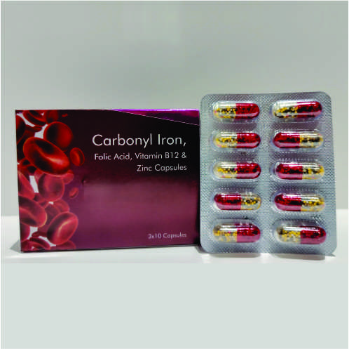 Leading carbonyl iron 100mg+vitamin b12 15mcg+vitamin c 75mg +folic ...